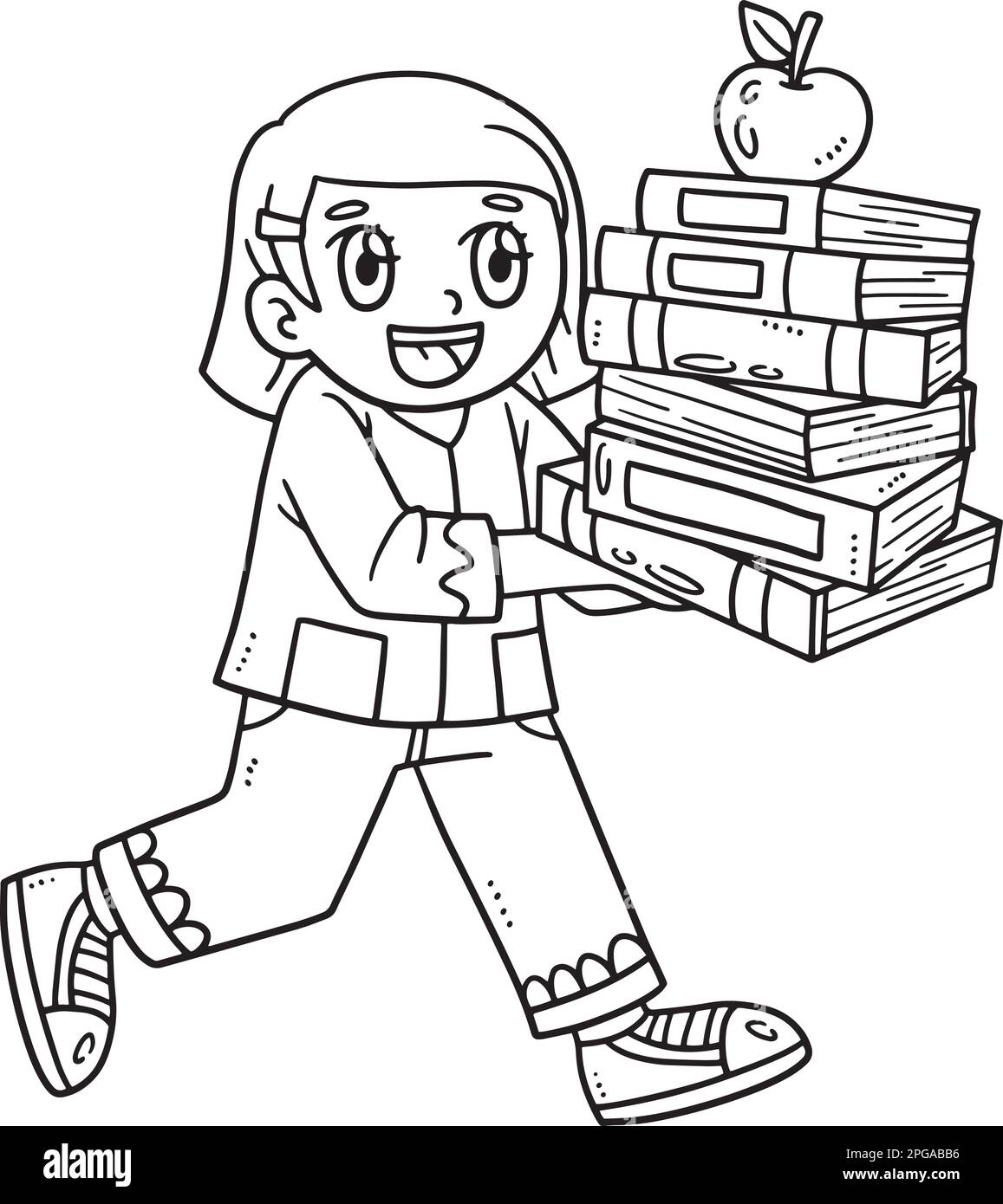 Student Carrying Books Black And White