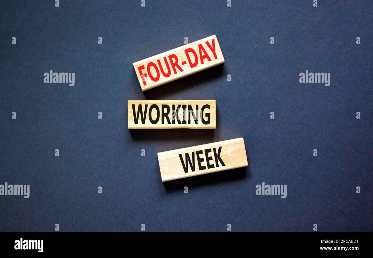 Four-day working week symbol. Concept words Four-day working week on ...