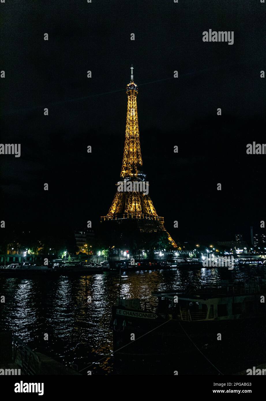 Paris night tour eiffel Stock Photo - Alamy