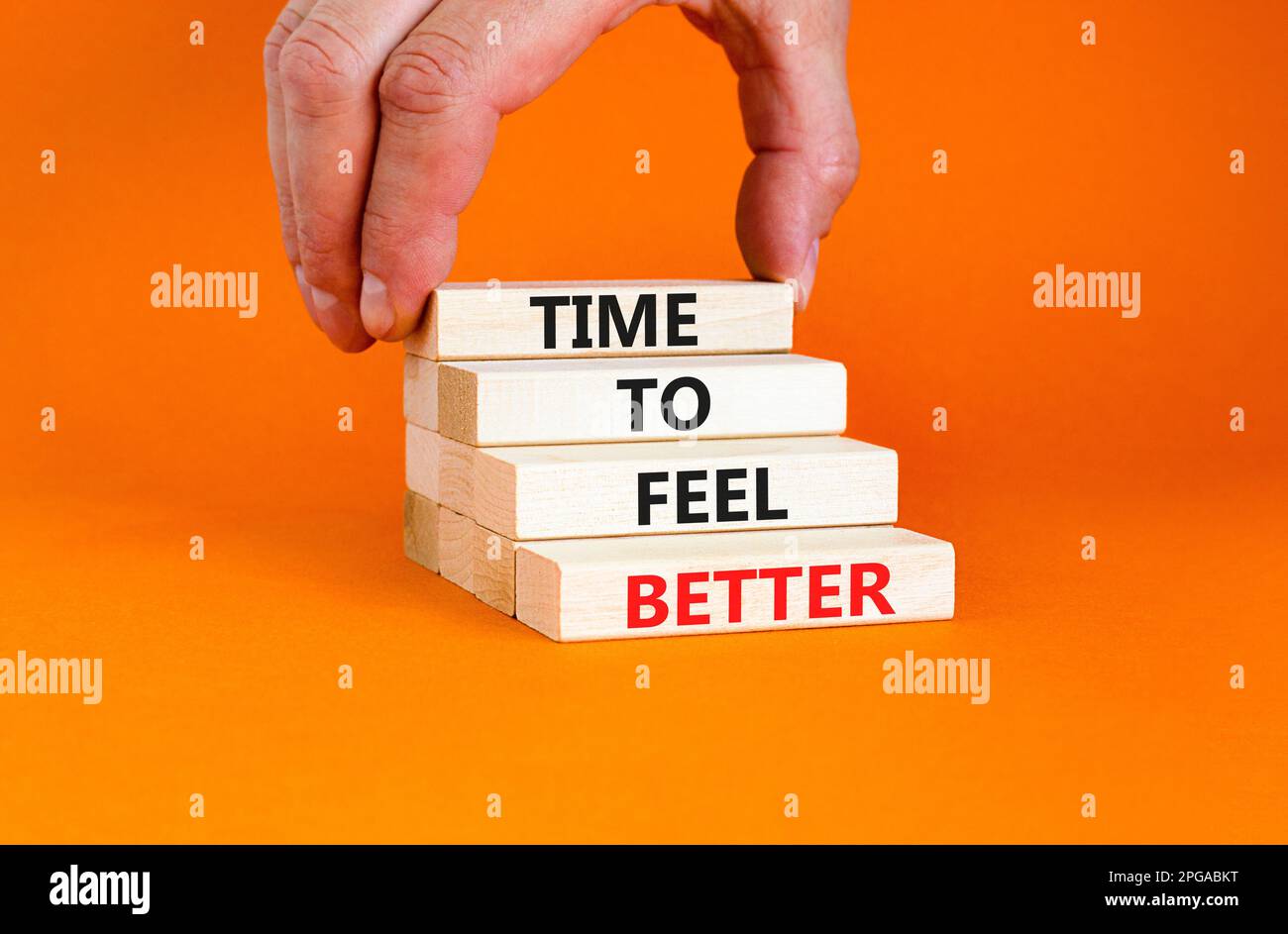 Time to feel better symbol. Concept words Time to feel better on wooden ...