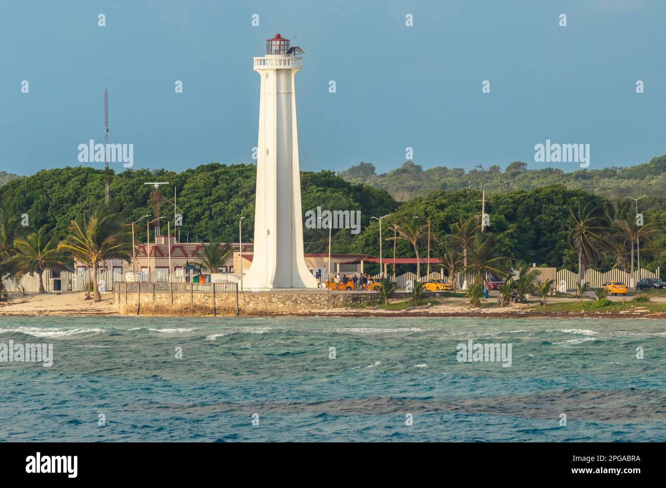 Mahahual Lighthouse at Mahahual Village and Costa Maya Cruise Port on ...