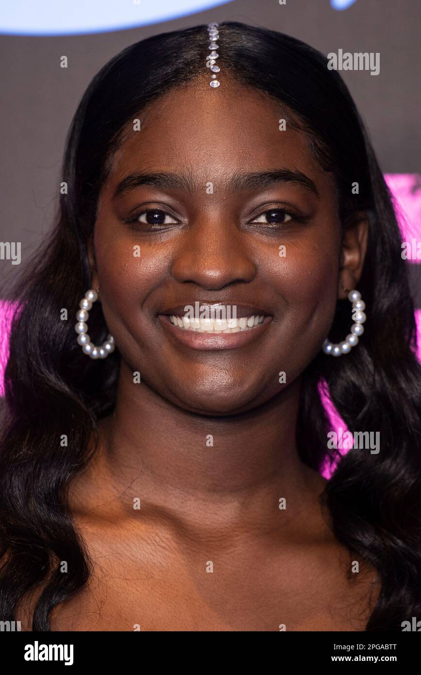 Halle Bush poses for photographers upon arrival at the premiere of the ...