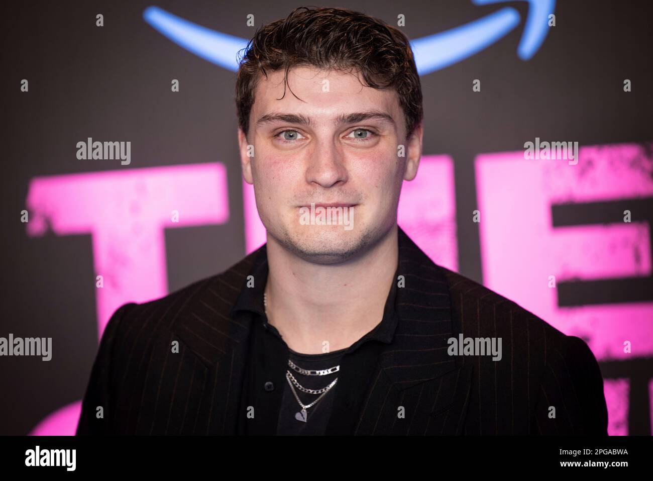 Sam Buchanan poses for photographers upon arrival at the premiere of ...