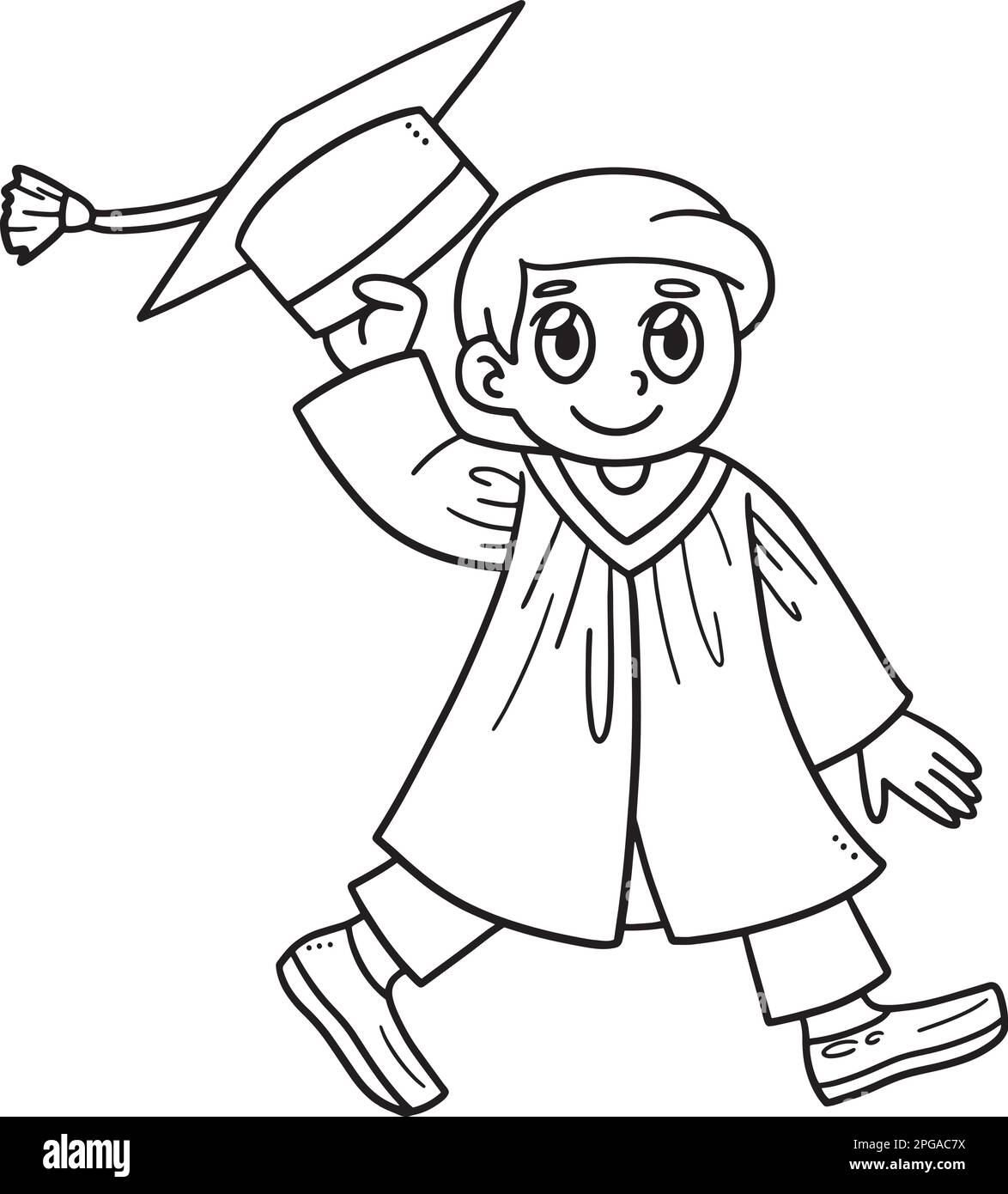 Happy Graduate Boy Isolated Coloring Stock Vector Image & Art - Alamy