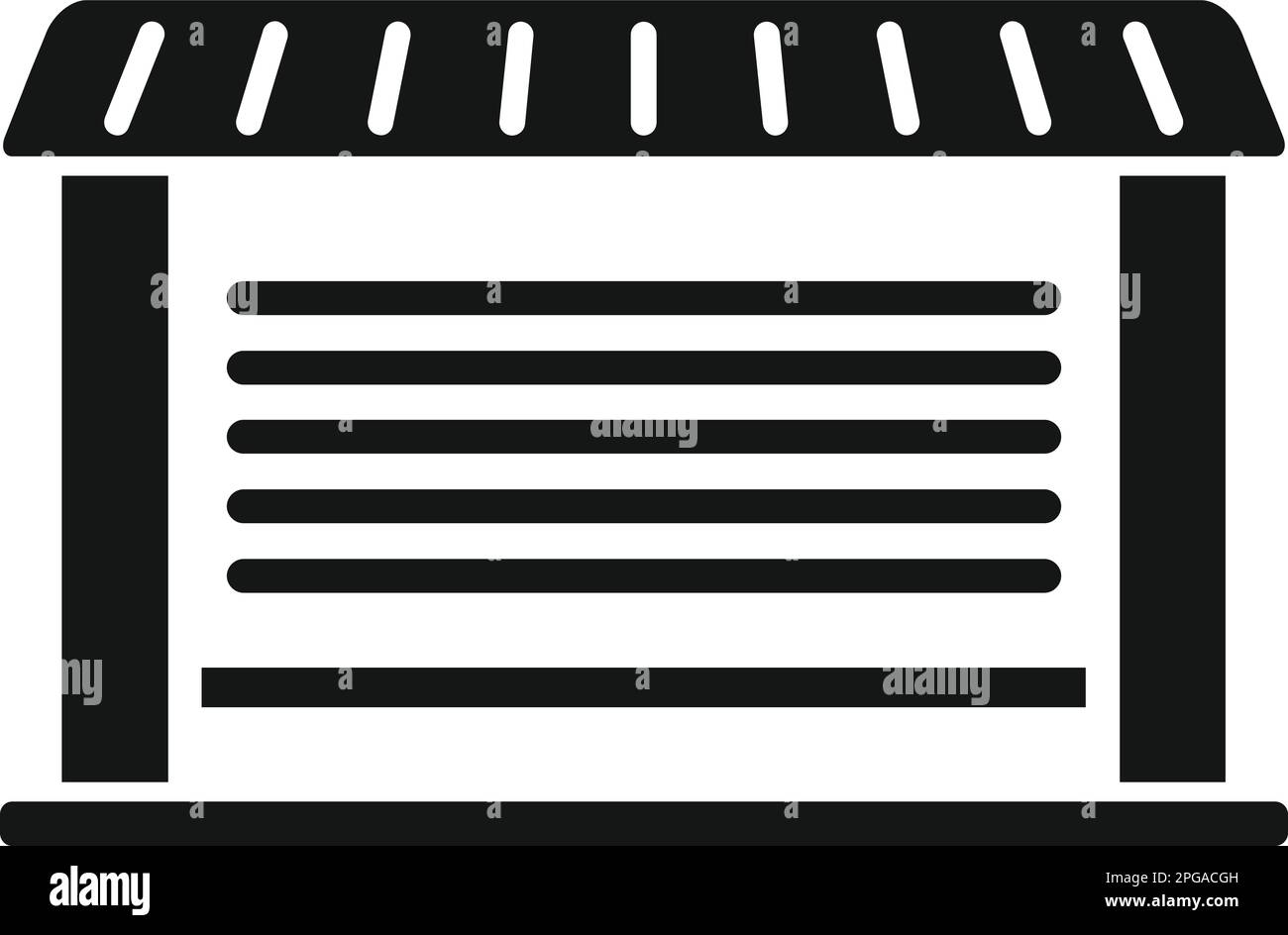 Garage door icon simple vector. Automatic gate. Auto control Stock ...