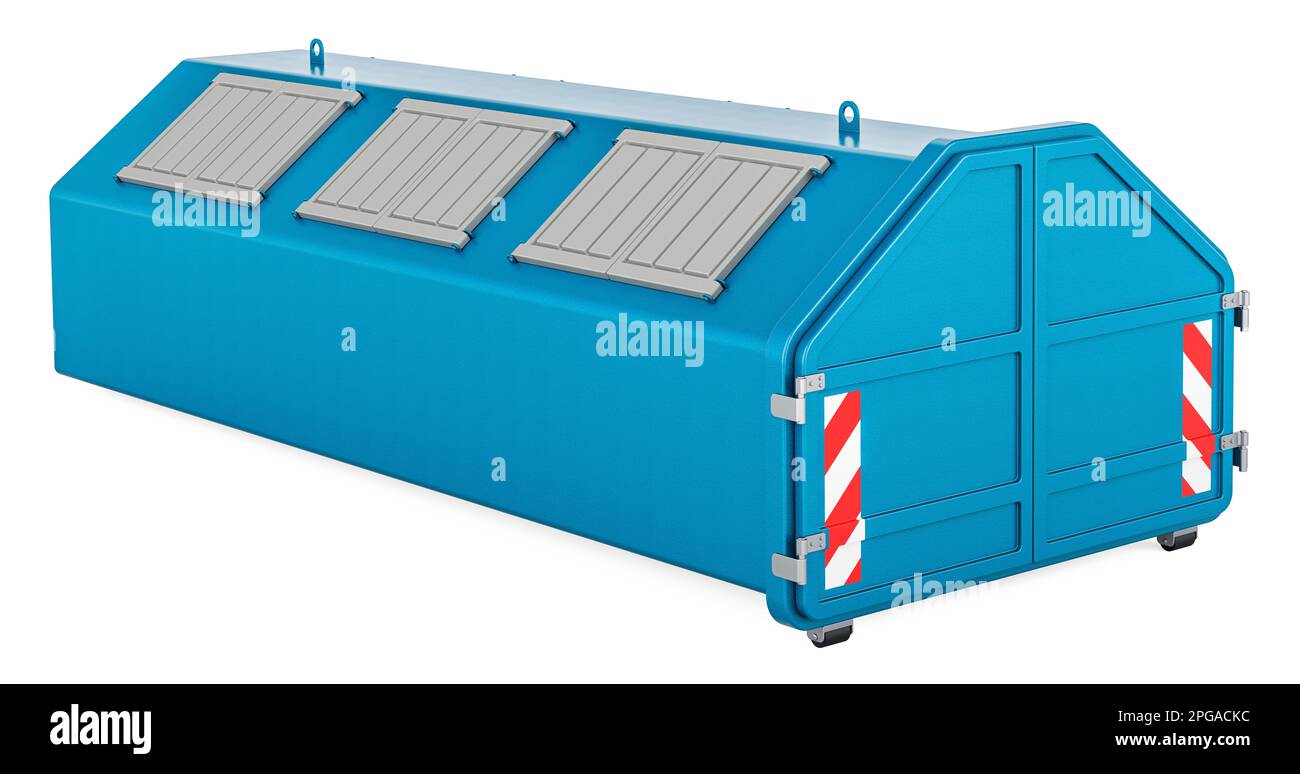 Industrial waste skip. Large industrial waste dumpster, 3D rendering ...