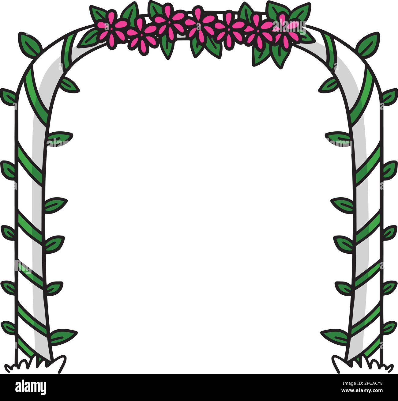 Floral Frame Cartoon Colored Clipart Illustration Stock Vector Image ...