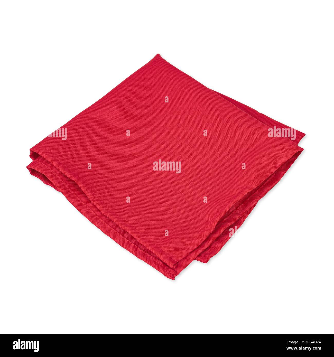 Folded red tissue napkin isolated over white background Stock Photo - Alamy