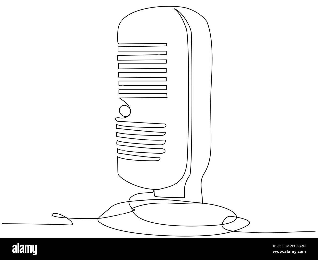 Microphone drawn in continuous hi-res stock photography and images - Alamy