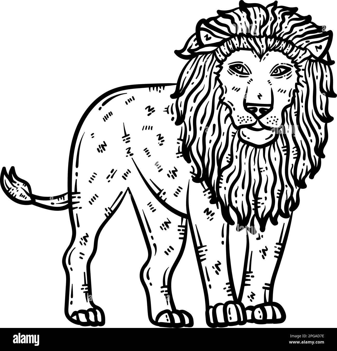 Lion Animal Coloring Page for Adult Stock Vector Image & Art - Alamy