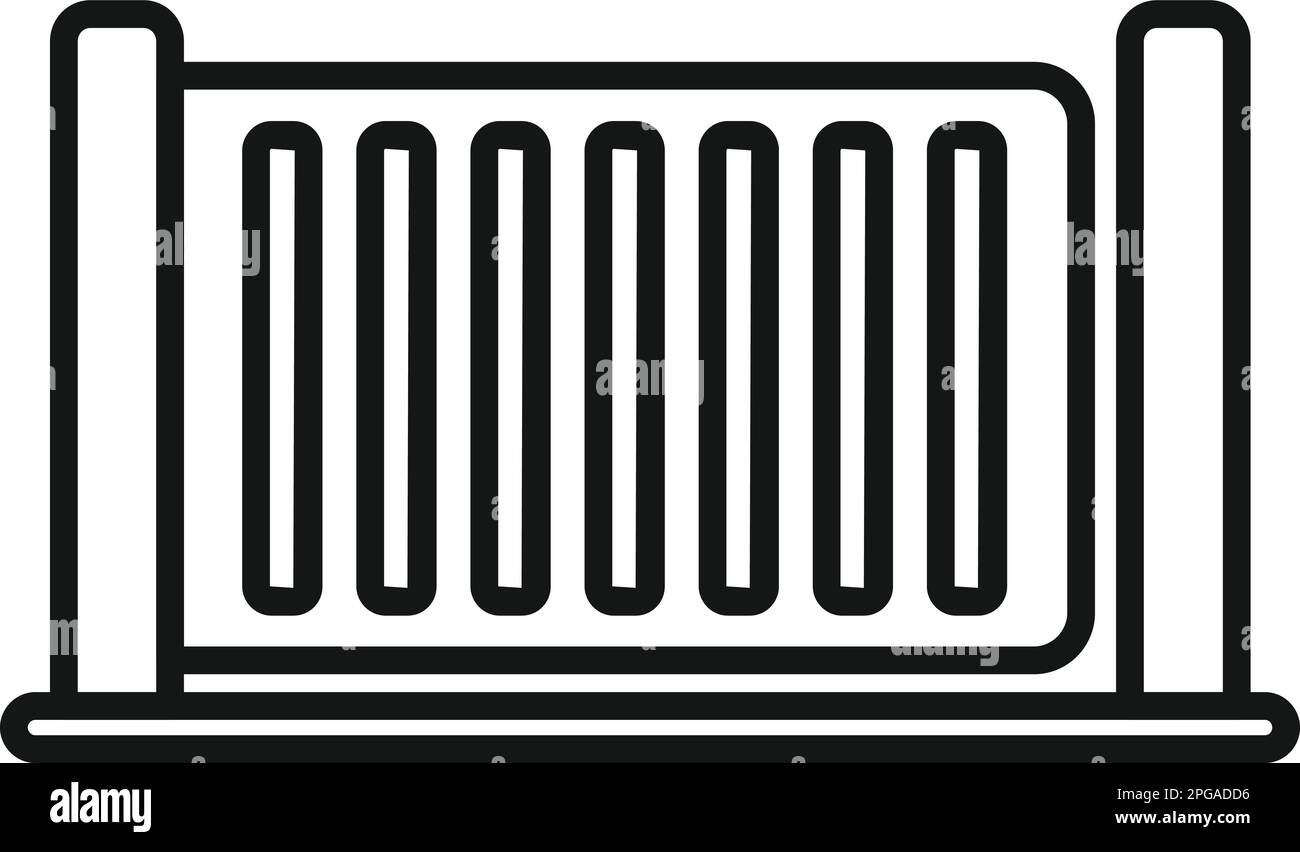 Closed gate icon outline vector. Automatic security. Signal key Stock ...