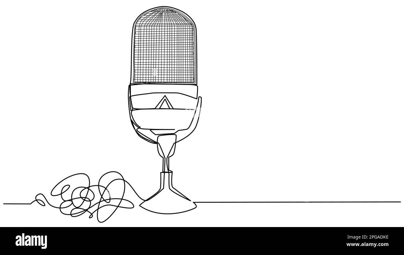 Microphone in one continuous Cut Out Stock Images & Pictures - Alamy