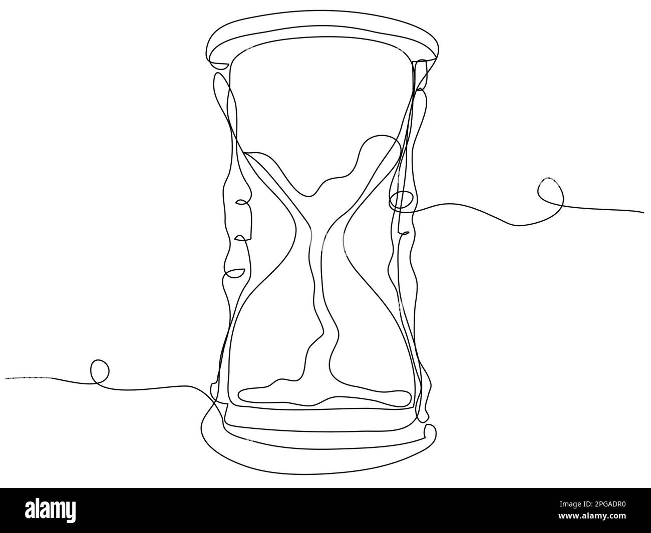 Single line hourglass on a white background Stock Vector Image & Art ...