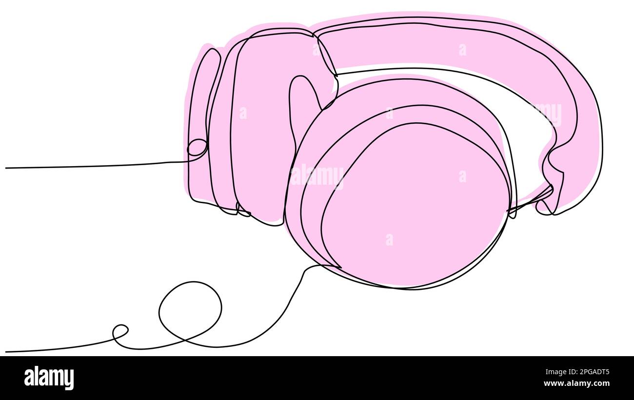 White headphones on pink Stock Vector Images - Alamy