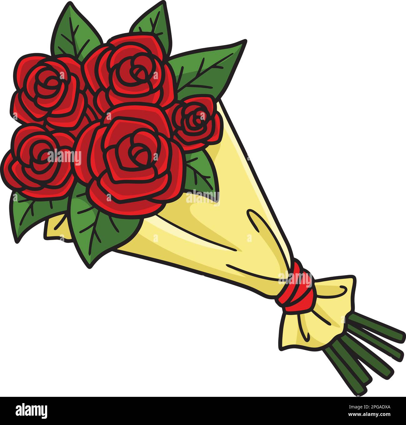 Bouquet Of Flower Cartoon Colored Clipart Stock Vector Image & Art - Alamy