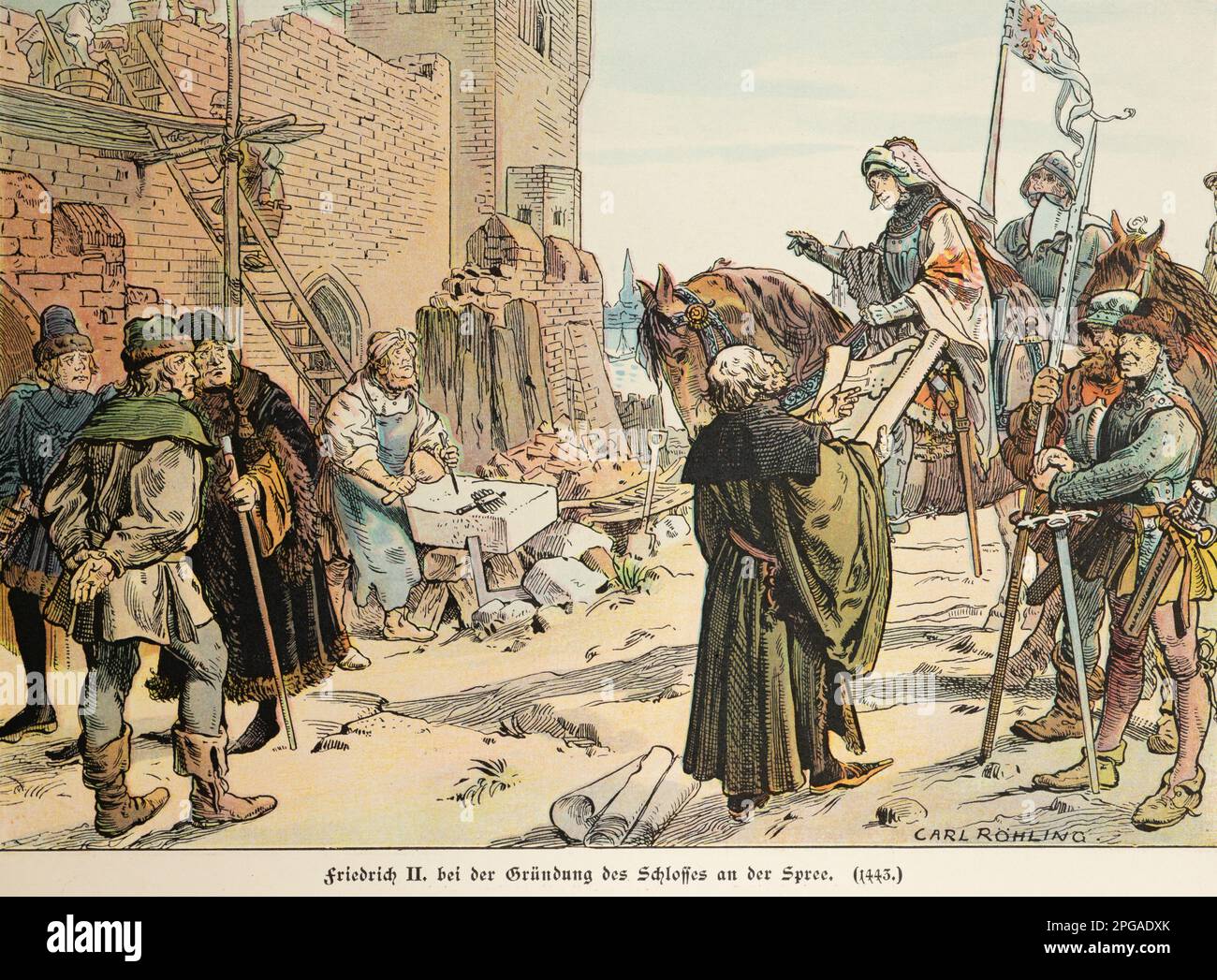 Fridrich II and the foundation of his castle on the Spree river in 1443 ...