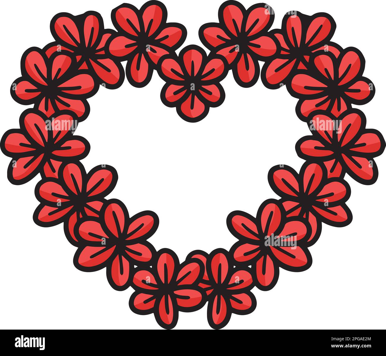 Heart Flower Cartoon Colored Clipart Illustration Stock Vector Image ...