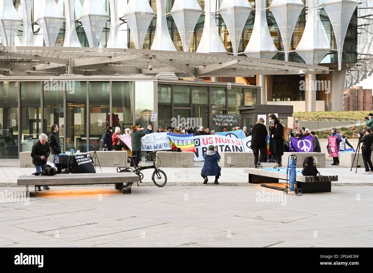 US Embassy, London, UK. 21st Mar, 2023. Protest No US Nukes In Britain ...