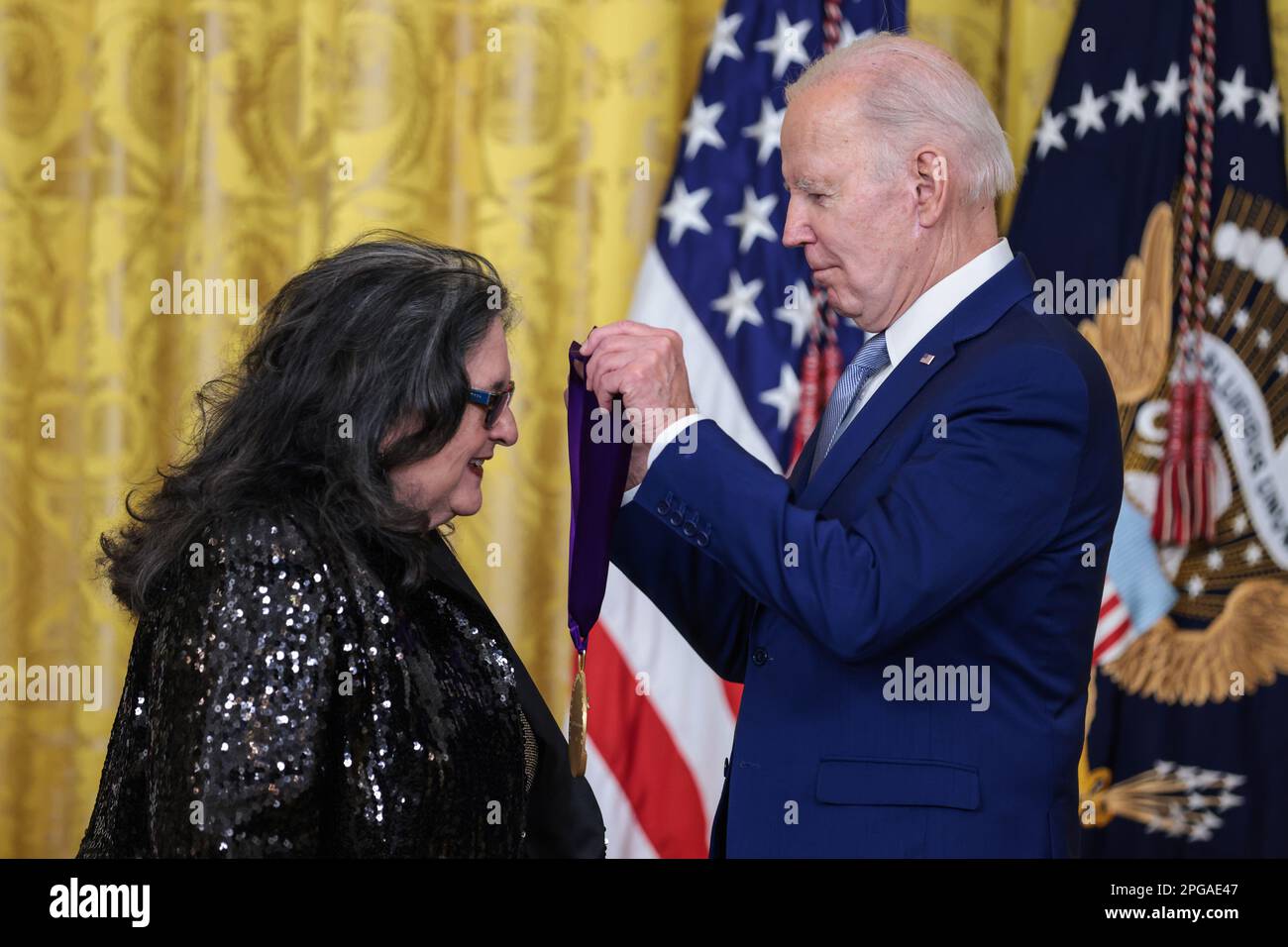 Washington, USA. 21st Mar, 2023. Judith Francisca Baca on stage with ...