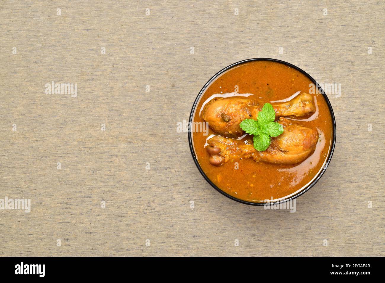 Top view of chicken curry in bowl, spicy non veg indian style Stock ...