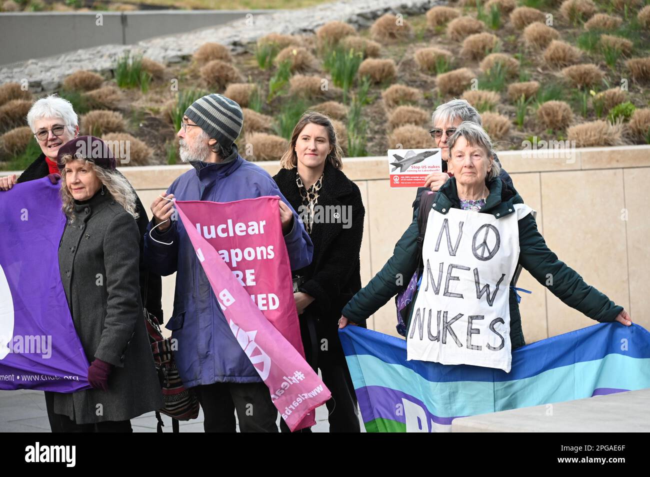 US Embassy, London, UK. 21st Mar, 2023. Protest No US Nukes In Britain ...