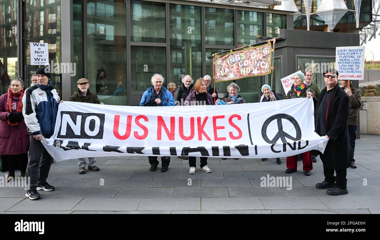 US Embassy, London, UK. 21st Mar, 2023. Protest No US Nukes In Britain ...