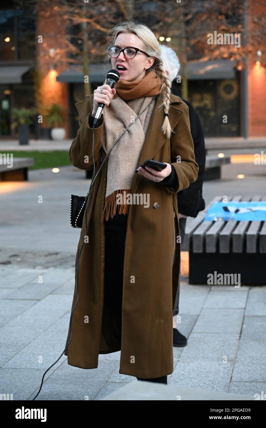 US Embassy, London, UK. 21st Mar, 2023. Speaker Stop the War Chair ...