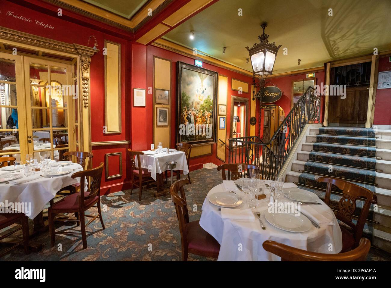 Le Procope Restaurant in Paris, France. The oldest café in Paris in the ...