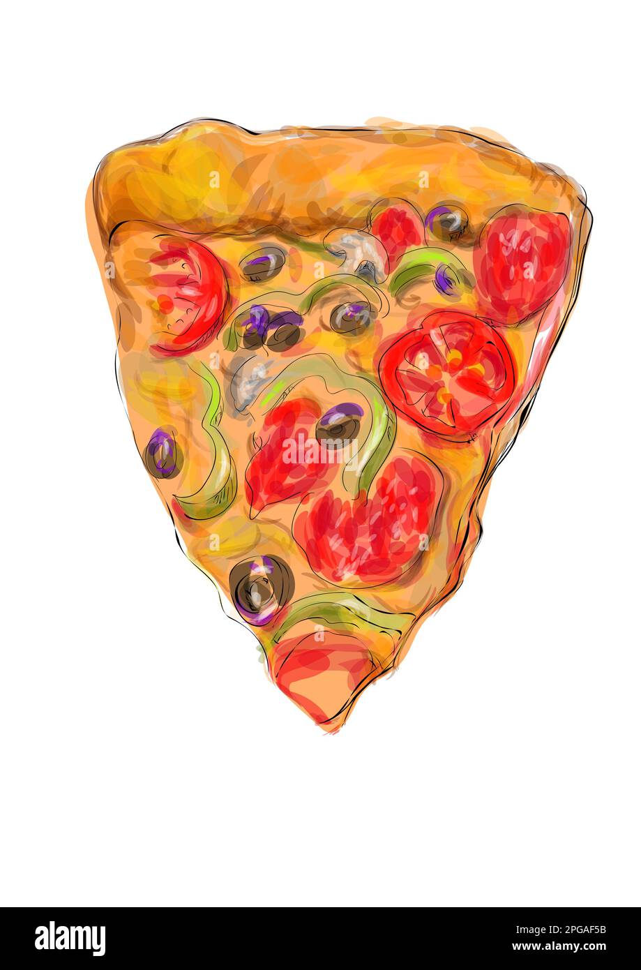 pizza time vector illustration isolated on white background Stock ...