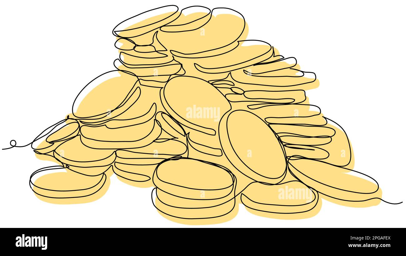 Stack money one line Stock Vector Images - Alamy