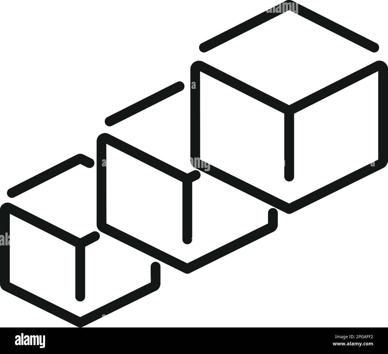 Cube blockchain icon outline vector. Chain block. Finance digital Stock ...