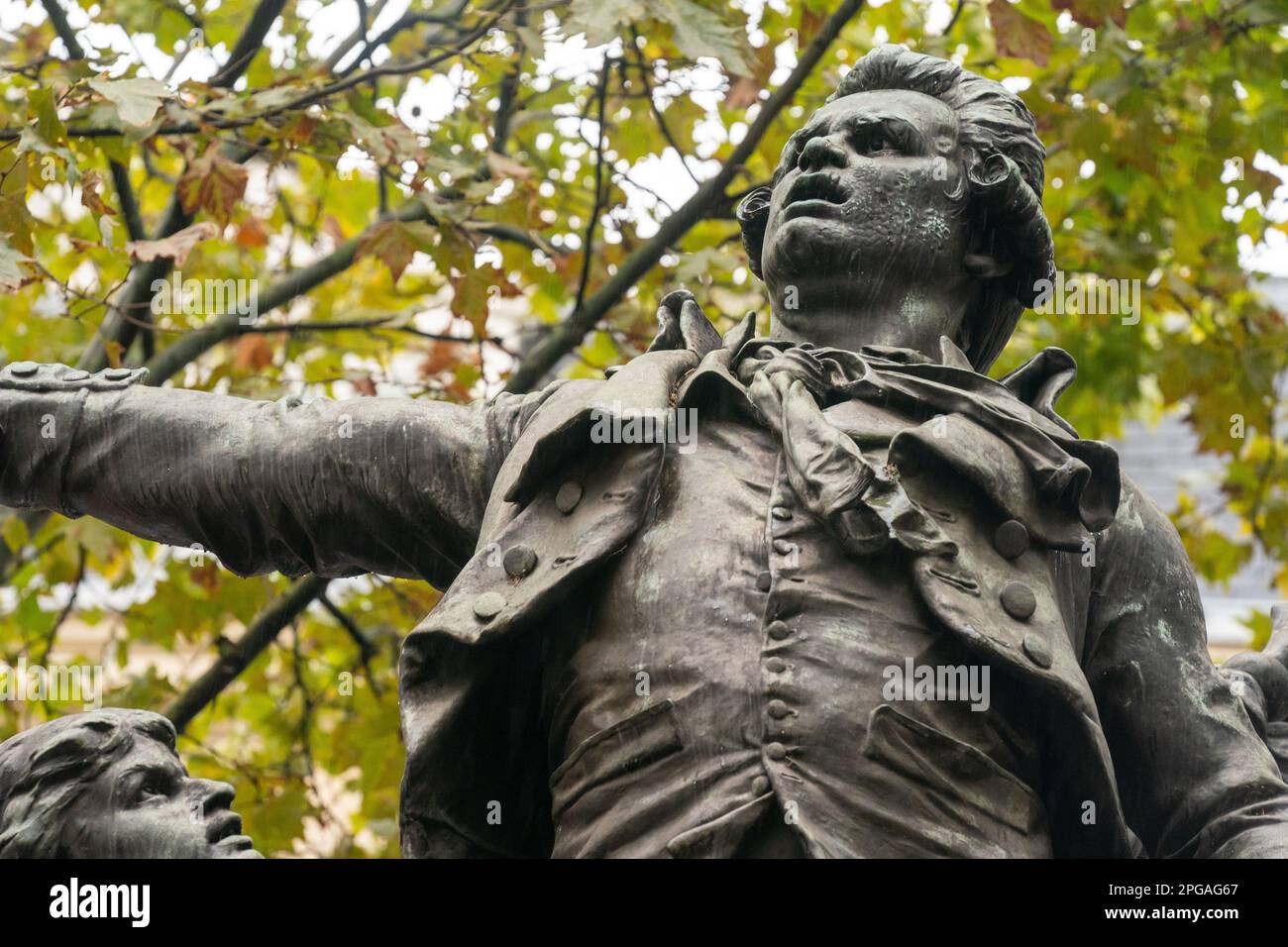 Statue Of Georges Danton On Boulevard Saint Germain In Paris France