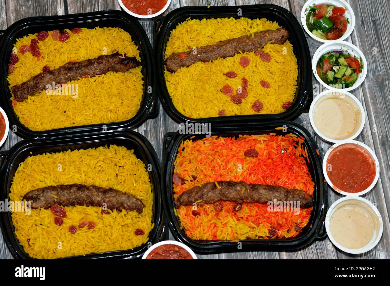 Arabic cuisine traditional food beef Kofta, kebab and tarb kofta shish ...