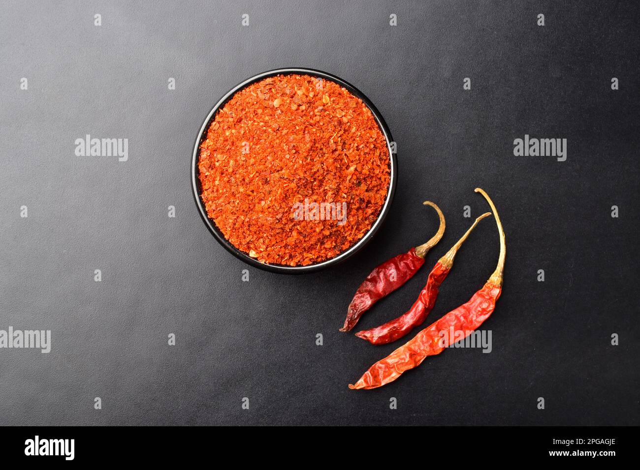Red chilli powder top view Stock Photo - Alamy