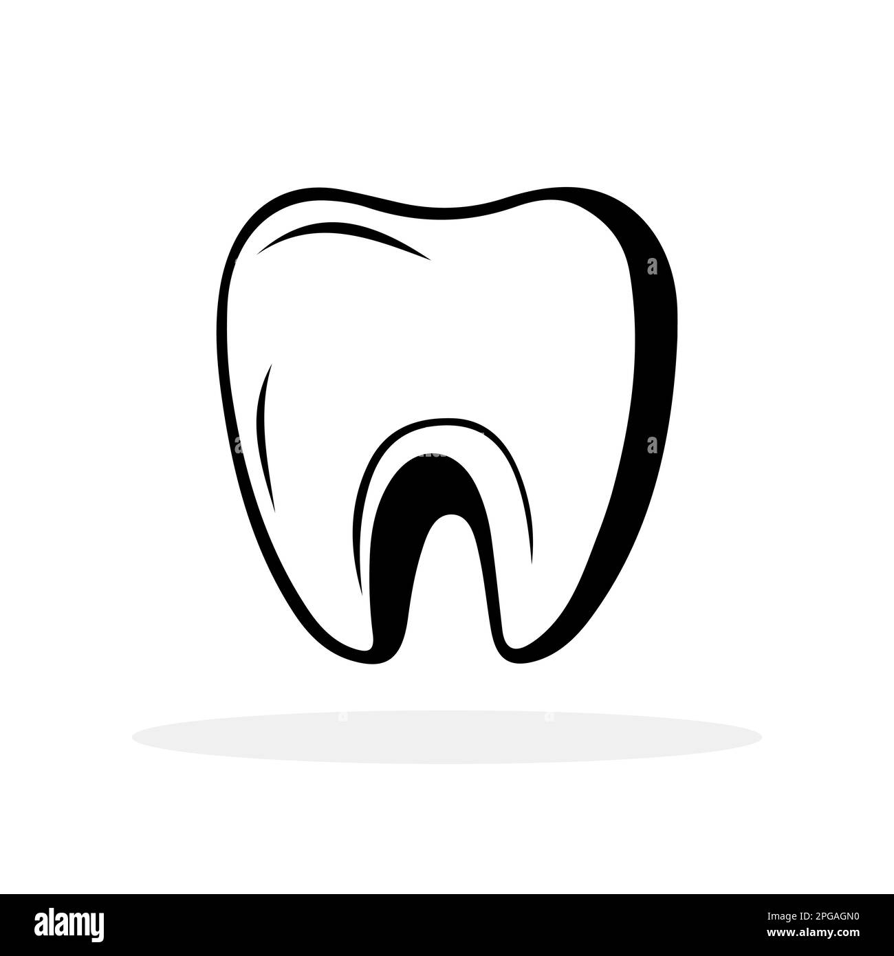 Tooth black icon. Tooth shape symbol. Vector illustration. Tooth icon ...
