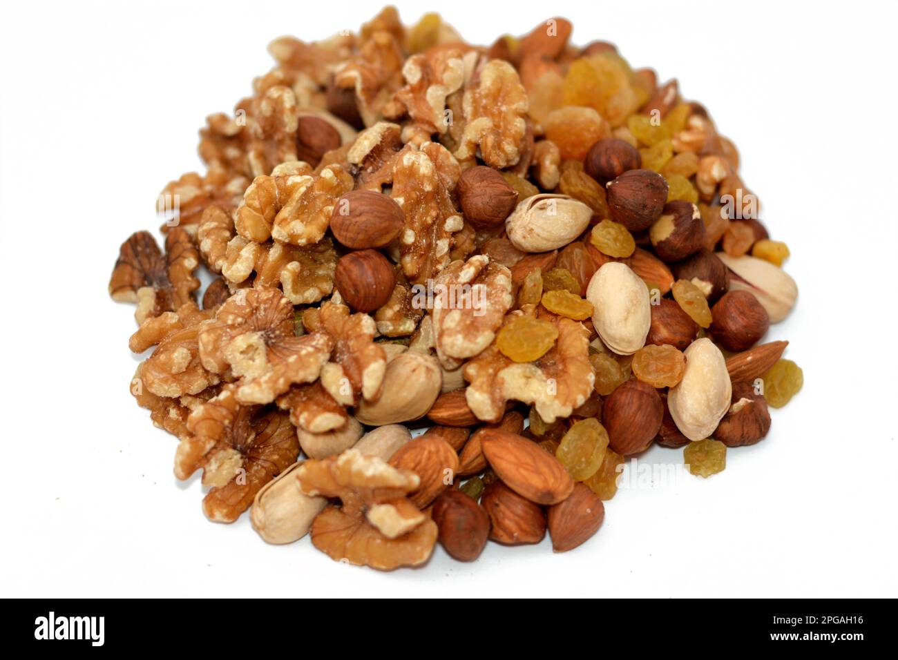 Mixture of various types of nuts, Pistachios, hazelnuts, almonds ...