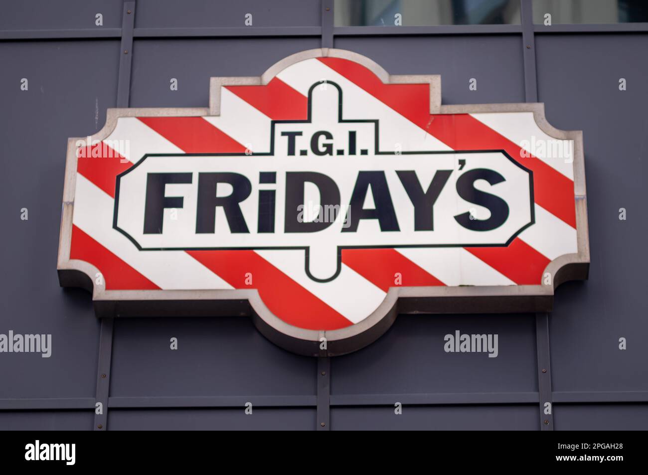 A close-up of a T.G.I FridayÕs restaurant sign Stock Photo - Alamy
