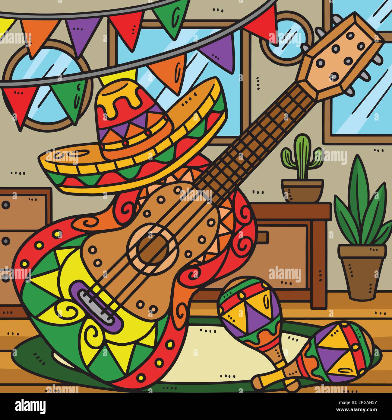 Cartoon Mexican Guitars