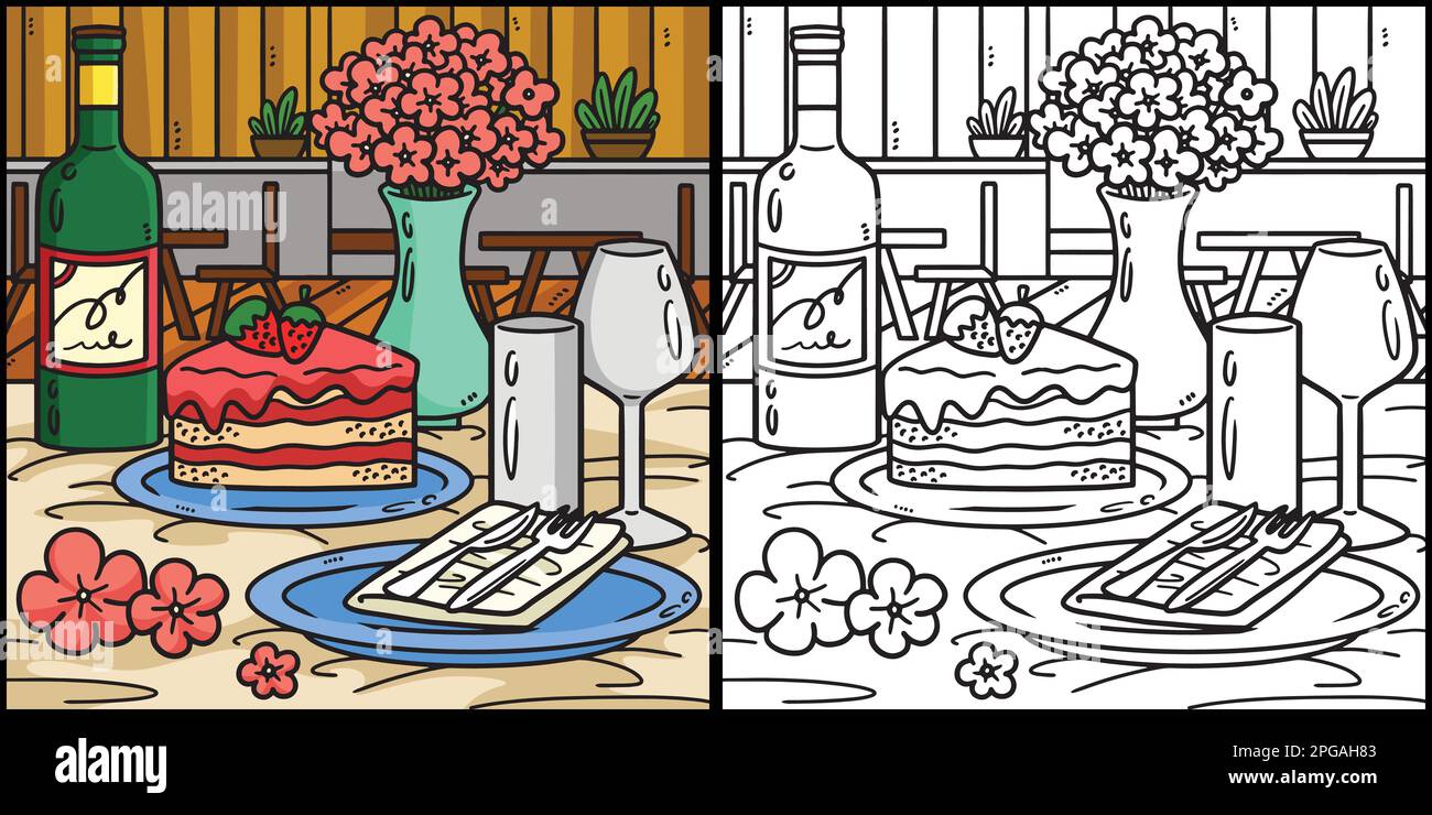 Wedding Reception Coloring Page Illustration Stock Vector Image & Art ...