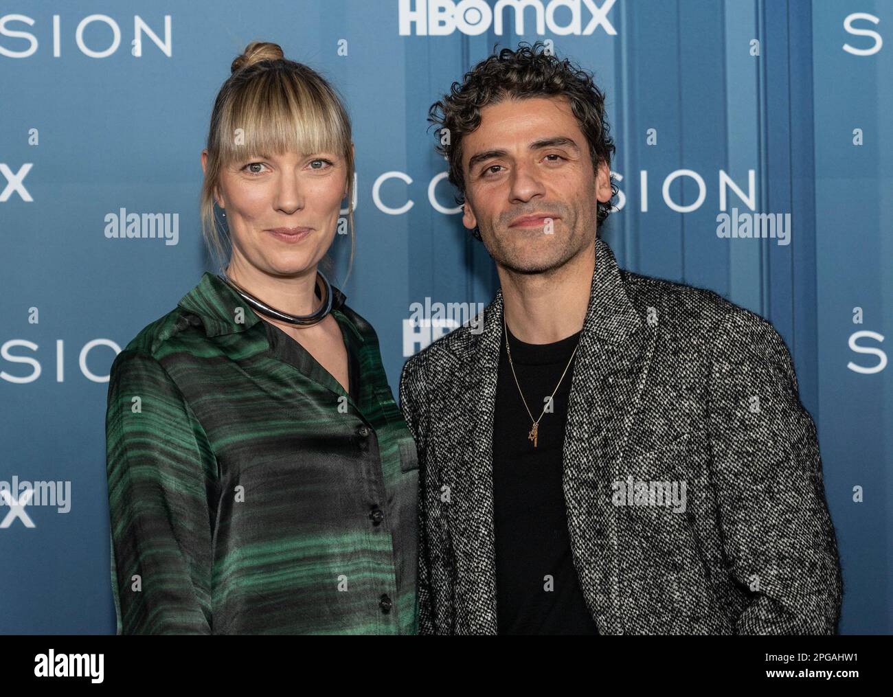 Elvira Lind, Oscar Isaac attend HBO's "Succession" Season 4 Premiere at ...