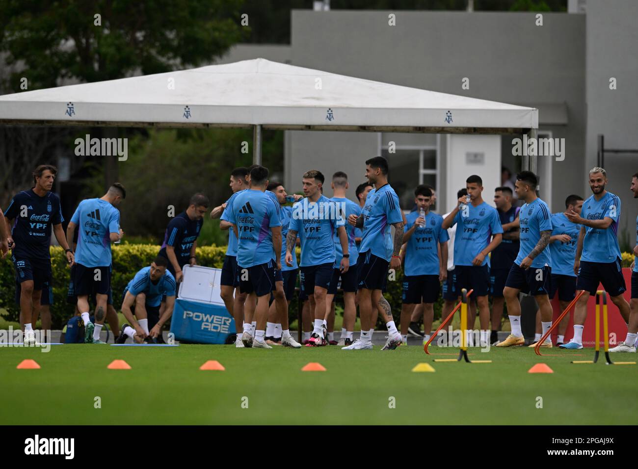 ARGENTINA, Buenos Aires, Ezeiza- 21 March 2023: players of Argentina ...