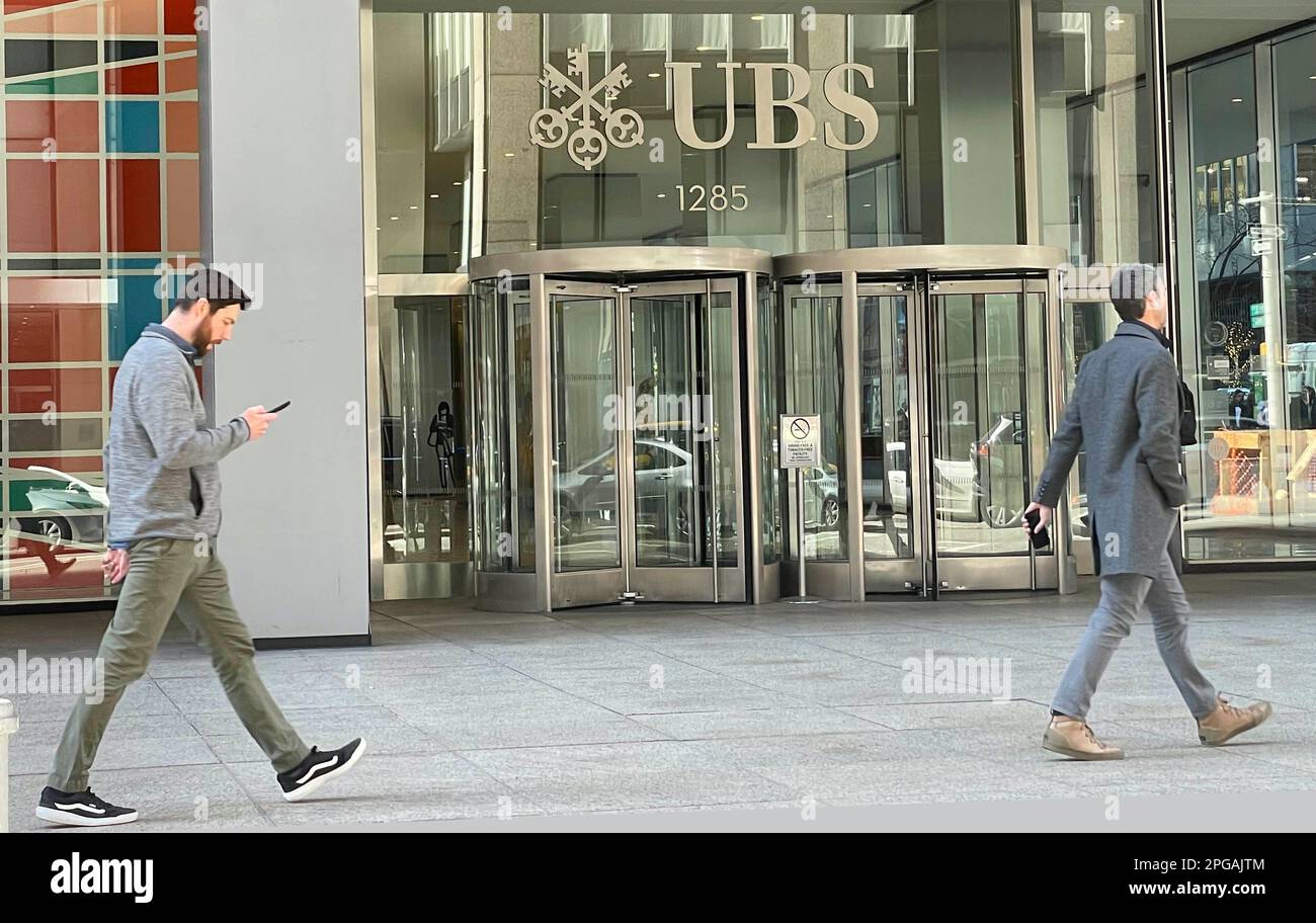Photo by: STRF/STAR MAX/IPx 2023 3/21/23 UBS Headquarters is seen on ...