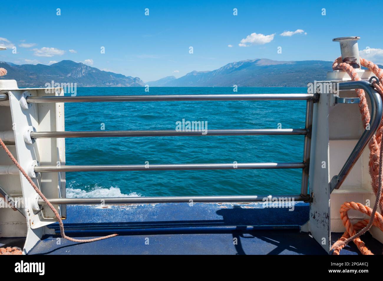 Water bus boat on Lake Garda, Italy Stock Photo - Alamy