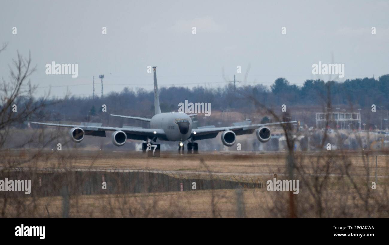 A KC-135 “Stratotanker” aircraft assigned to the 171st Air Refueling ...