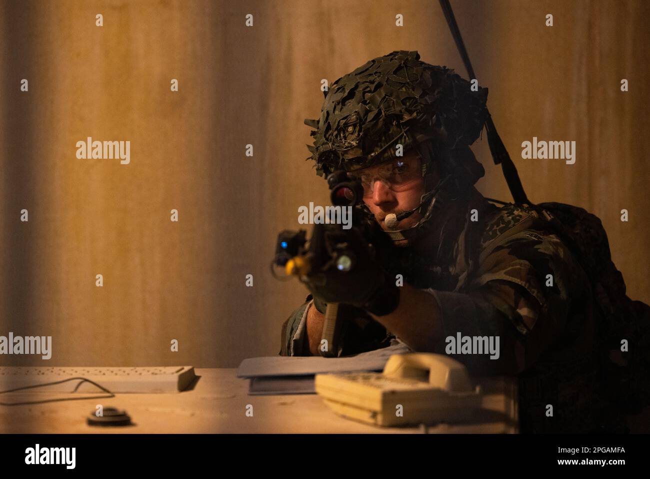 A Dutch Marine with Marine Squadron Carib, Netherlands Marine Corps ...