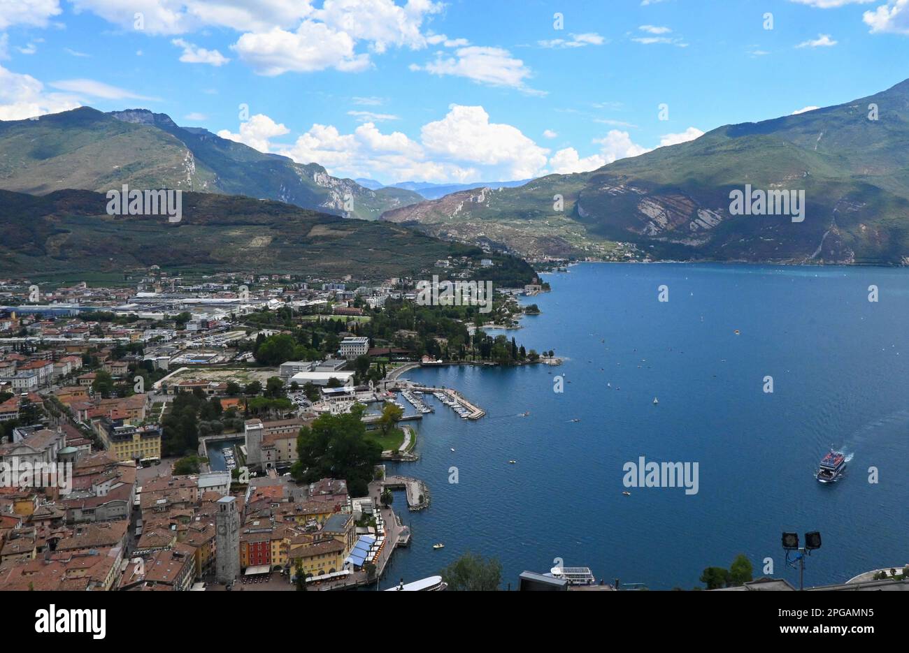 Riva on Lake Garda, Italian town on the lake shore seen from the ...