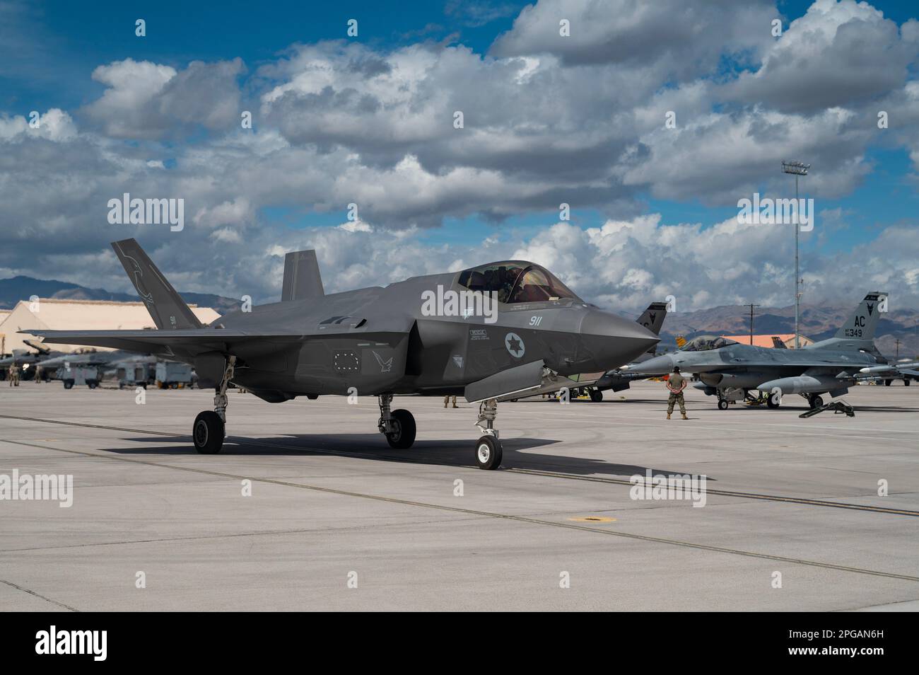 An Israeli F-35I ADIR assigned to 140 Squadron, Nevatim Air Base ...