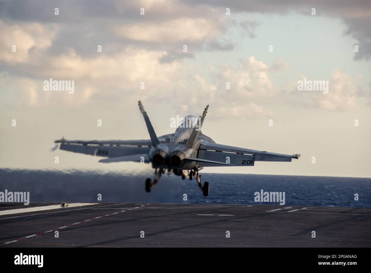 An F/A-18F Super Hornet, assigned to the "Black Lions" of Strike ...