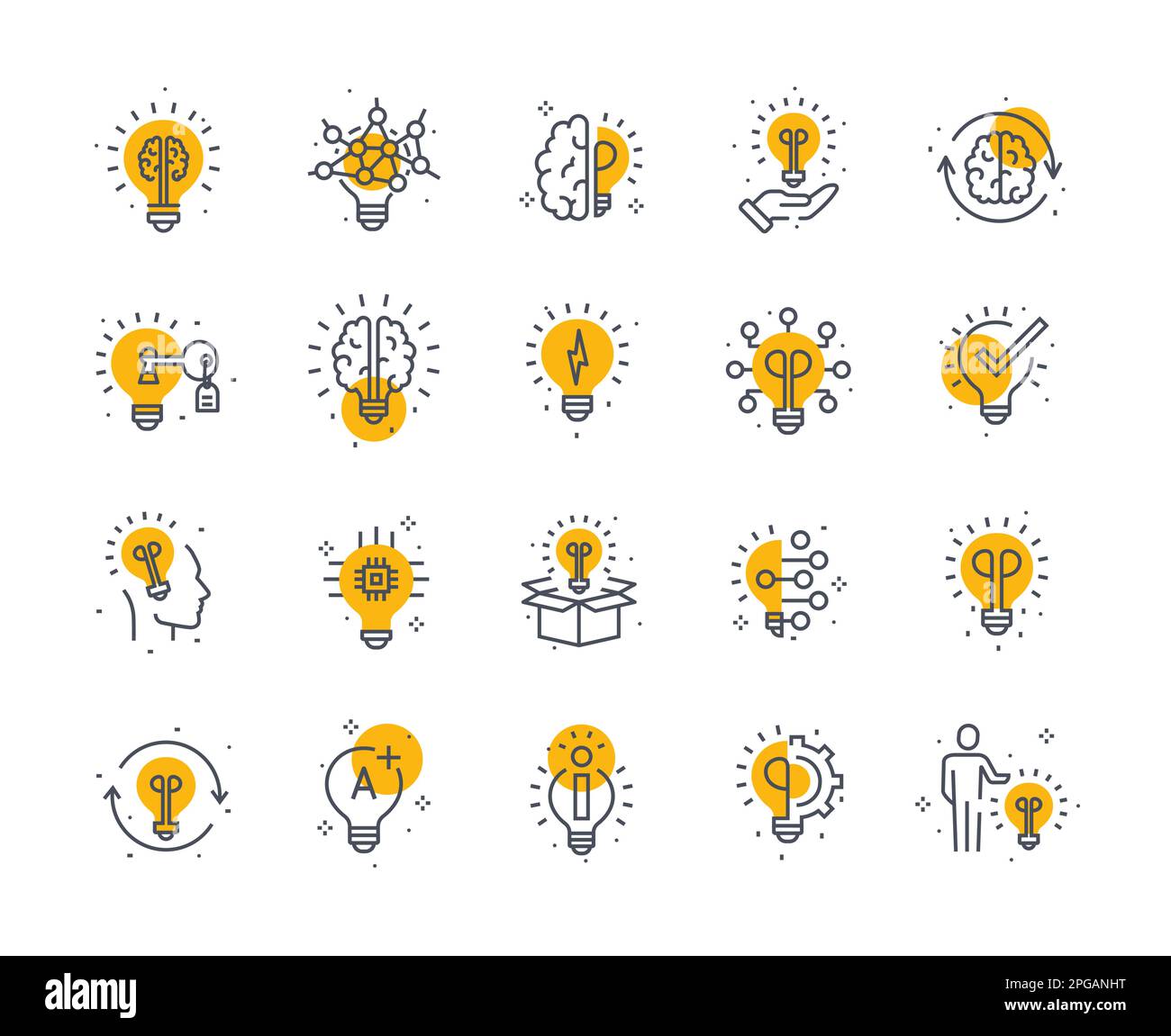 Idea light icons color set Stock Vector Image & Art - Alamy