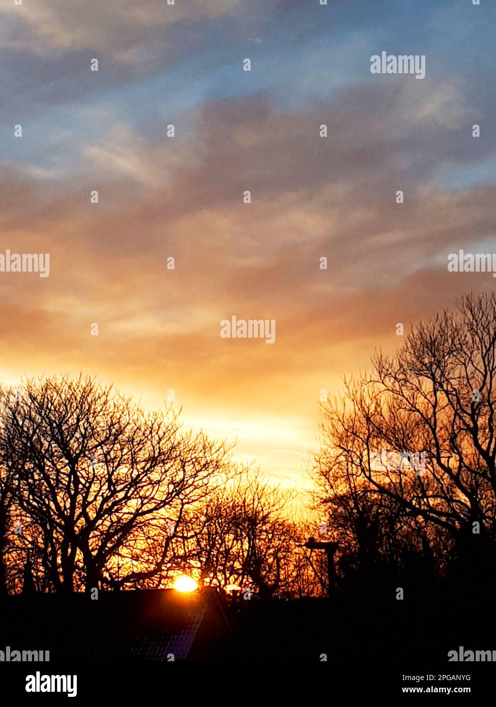 Sunset over Padiham in Lancashire England Stock Photo - Alamy